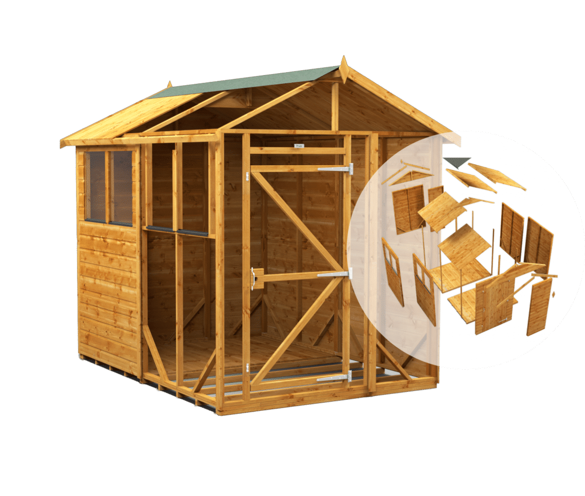 16x6 Apex Double Door Garden Shed - Shed Monkey